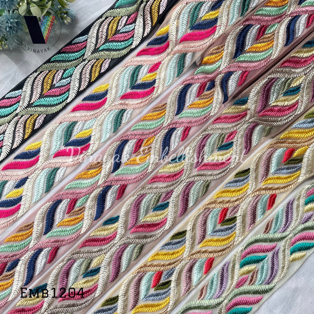9 Yards 7 Cm Floral Pastel Multicolor Embroidered Trim by Yard Sewing ...