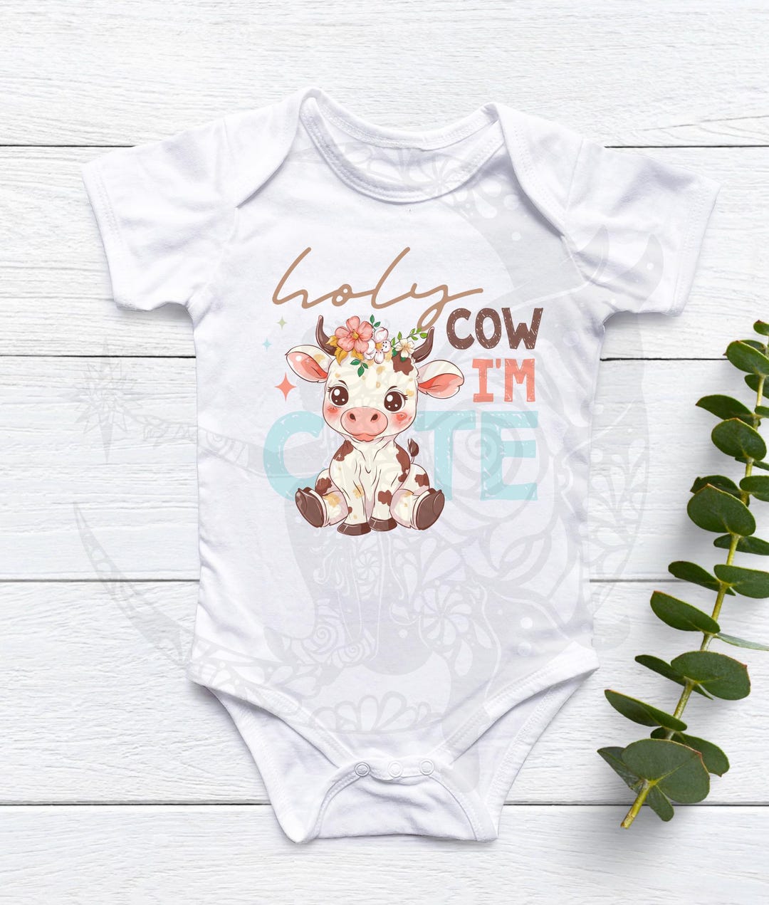 Holy Cow I’m Cute Baby Onesie®, Cow Bodysuit, Cute Onesies®, Cute Cow ...