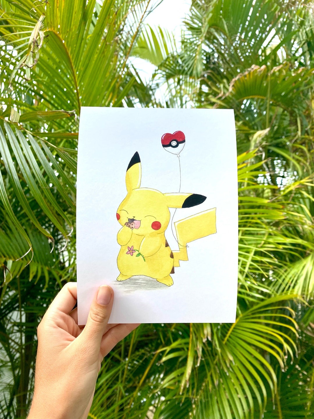 A5 Print Pikachu Watercolour Illustration Art Print Pokémon Gift Cute ...