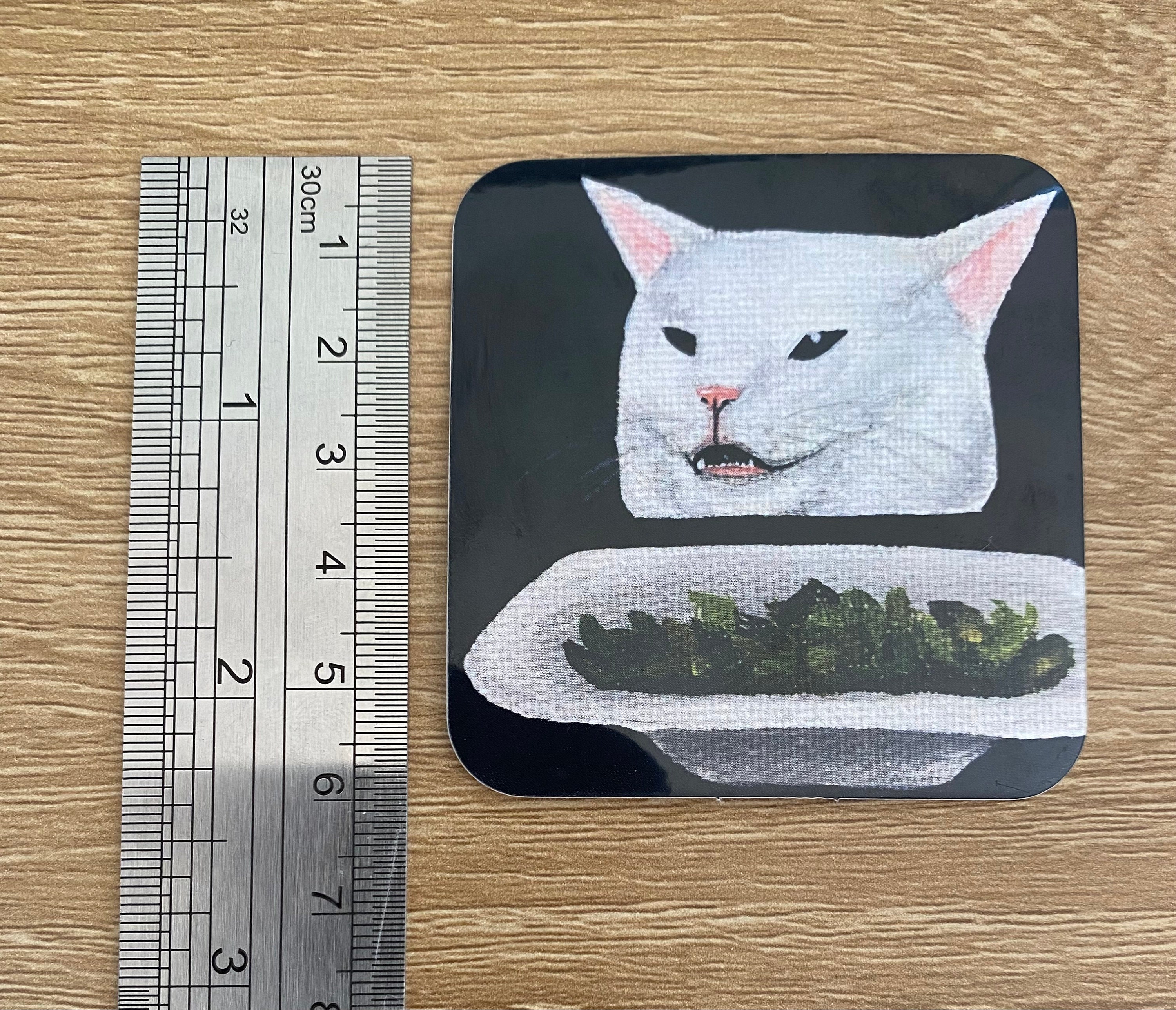Salad Cat Meme Vinyl Sticker Cat Art Sticker Cat Lover Gift - Etsy
