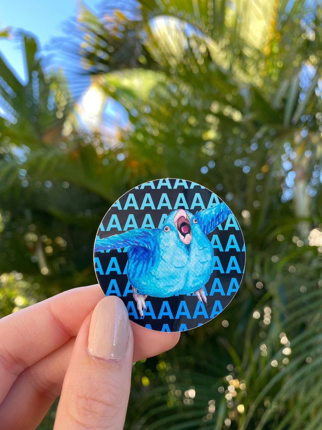 Screaming Bird Vinyl Sticker, Birb Art Sticker, Parrot Sticker, Bird ...