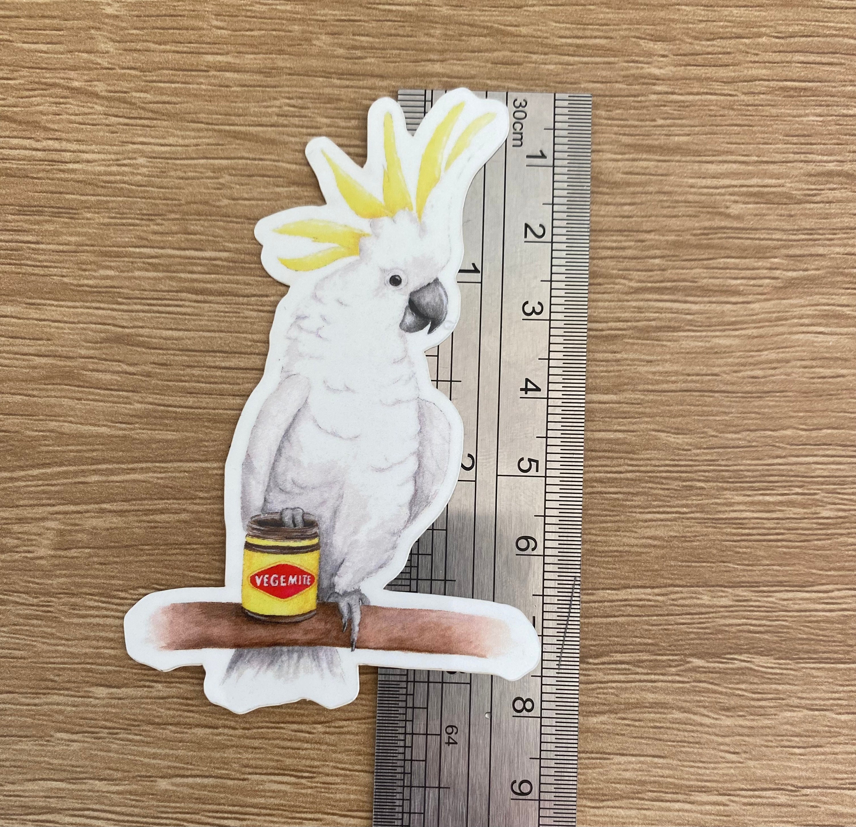 Vegemite Cockatoo Vinyl Sticker 2.1 X 3.1 Parrot - Etsy