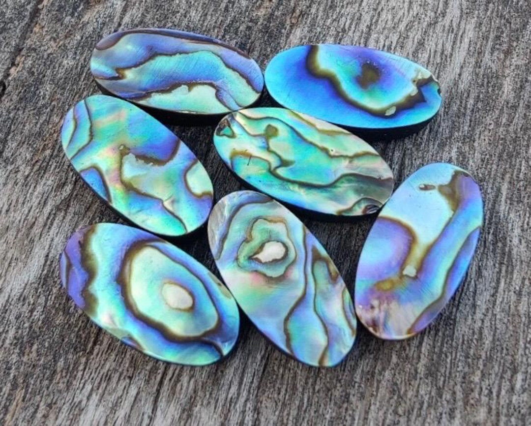 Natural Abalone Shell Cabochons: Oval Gemstone Jewelry Making (5 Pcs ...