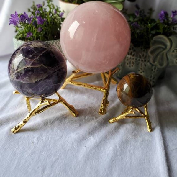 Small Crystal Sphere Stand - Etsy