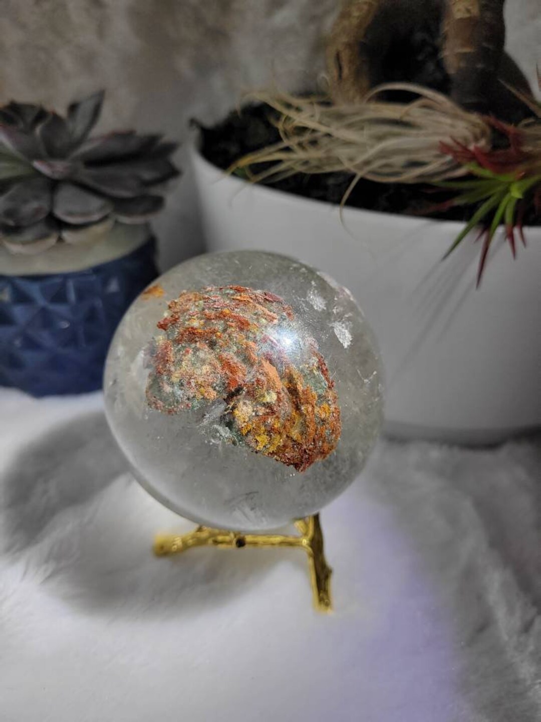 Lodolite Garden Quartz Crystal Sphere, Phantom Crystal Inclusions ...