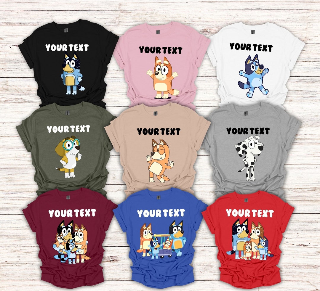 Personalized Bluey Family Matching Shirts, Personalized Bluey T-shirts ...
