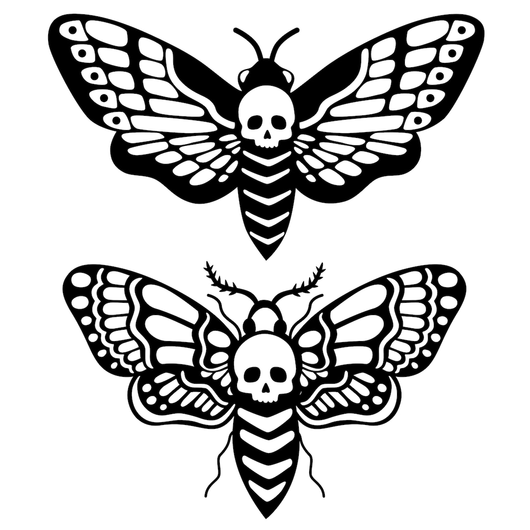 SVG JPEG PNG Death Moths Clipart L Black Vector Art L Tattoo Inspired ...