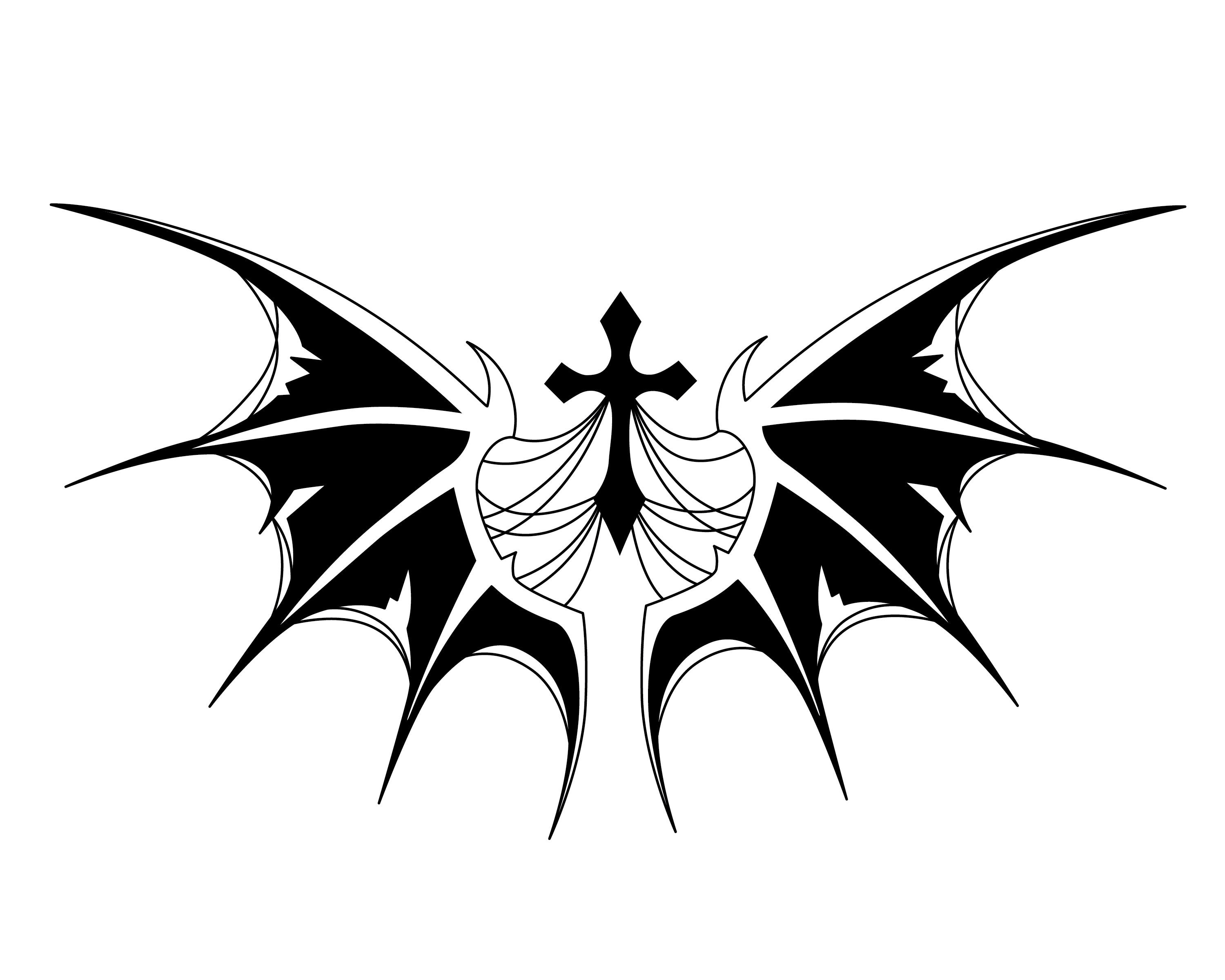 SVG JPEG PNG Gothic Decorative Bat Wings Bundle Tattoo Inspired Clipart ...