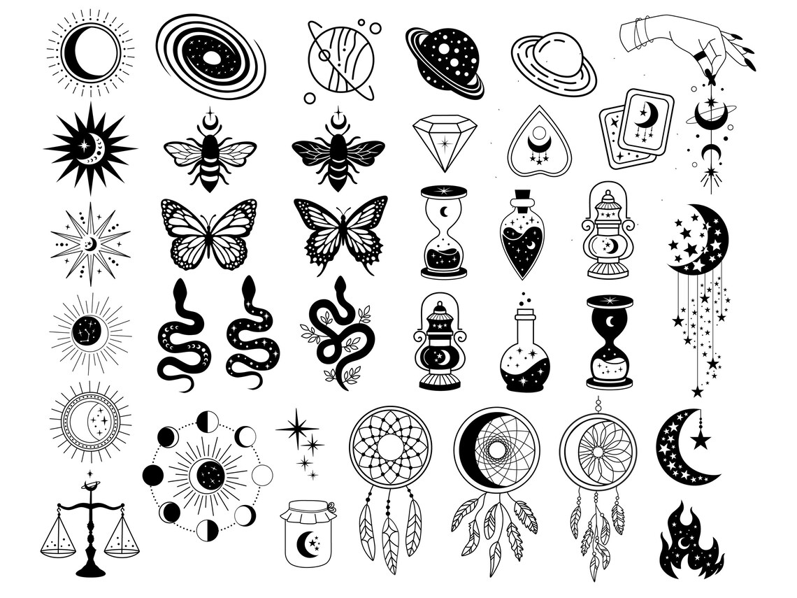 Ai - SVG - JPEG - PNG | Celestial Mystical Stars Moon Magical Boho ...