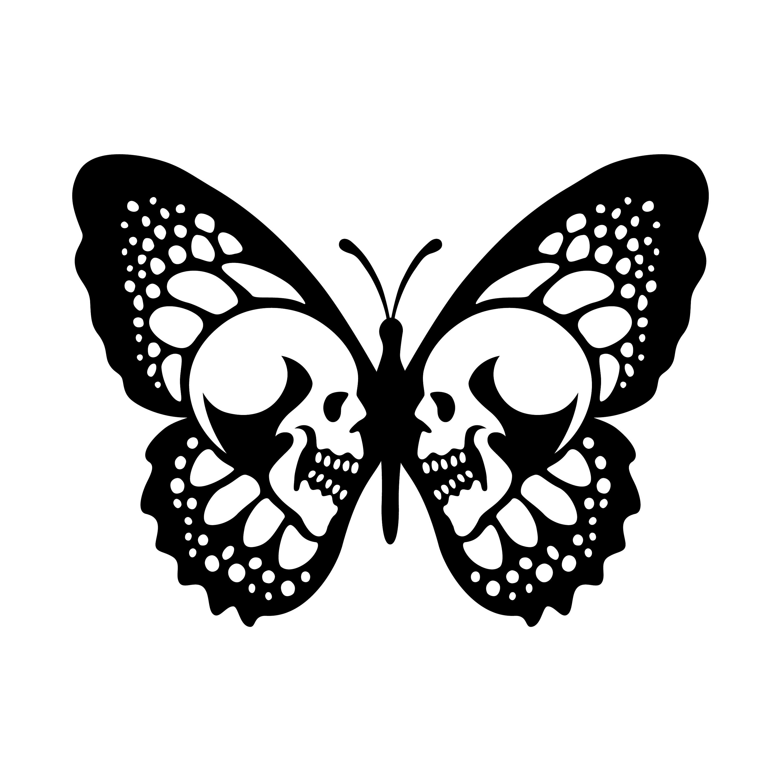 SVG - JPEG - PNG | Gothic Butterfly Skull Tattoo Inspired Bundle ...