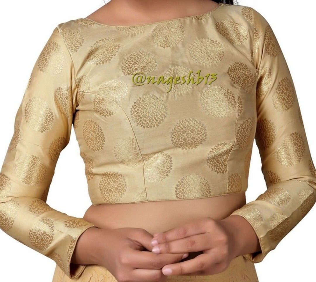Golden Saree Blouse, Readymade Saree Blouse, Designer Sari Blouse ...