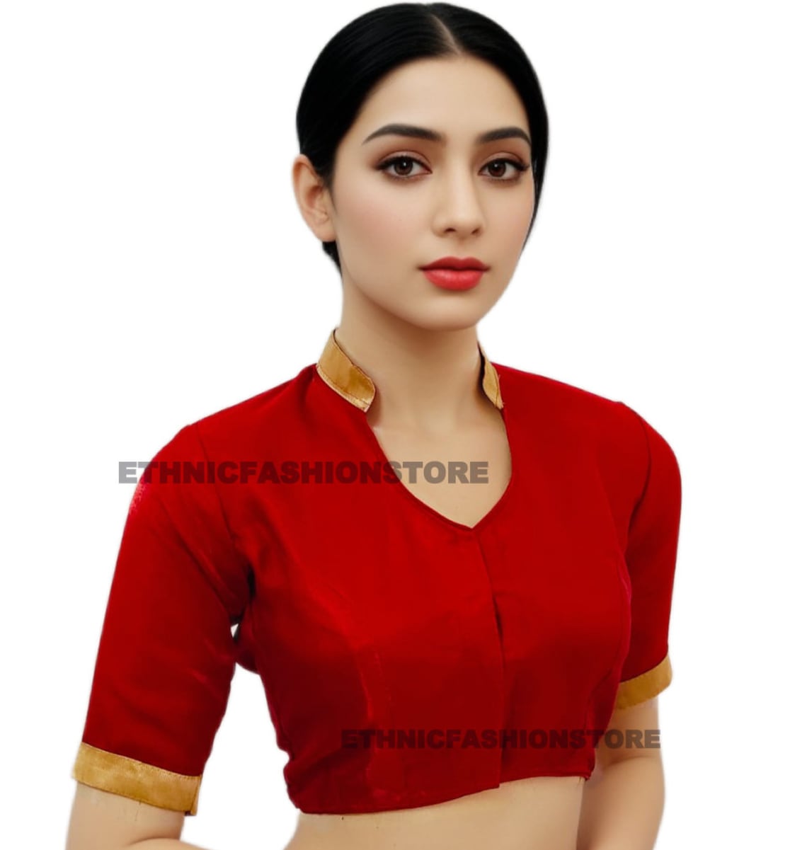Designer Maroon Sari Blouse, Collar Saree Blouse, Ready to Wear Party ...