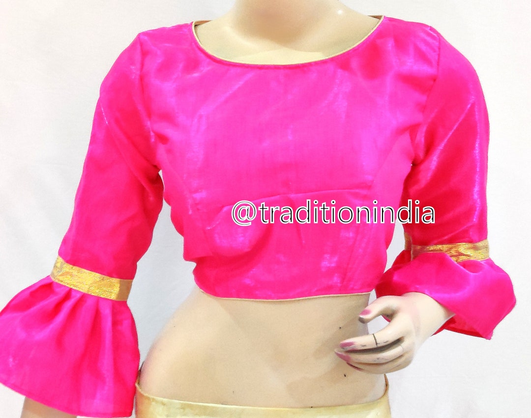 Readymade Pink Saree Blouse, Designer Sari Blouse, Sari Blouse, Indian ...
