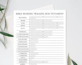 Bible Reading Tracker Old Testament and New Testament, Bible Reading ...