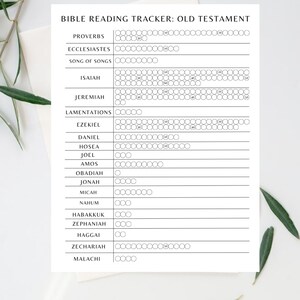 Bible Reading Tracker - Old Testament and New Testament, Bible Reading ...