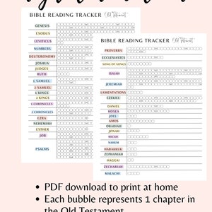 Bible Reading Trackers - Old Testament, Bible Reading Plan, Digital ...
