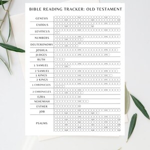 Bible Reading Tracker - Old Testament and New Testament, Bible Reading ...