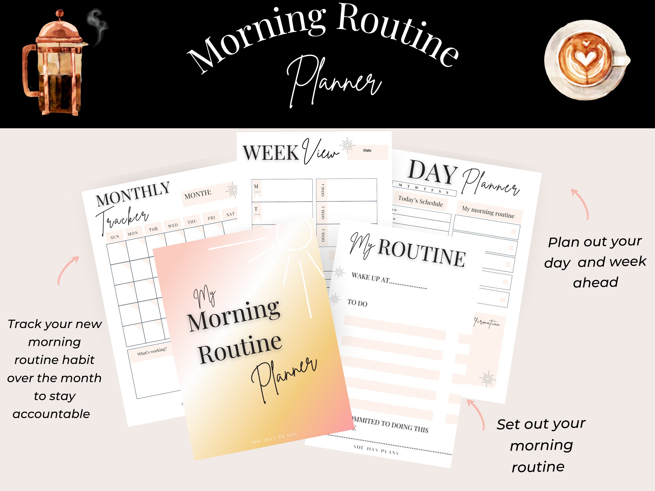 Morning Routine Planner Printable Morning Routine Checklist Printable ...