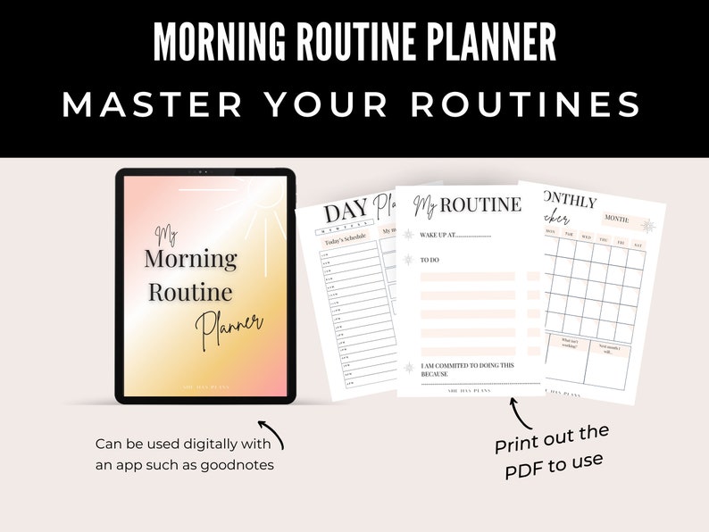 Morning Routine Planner Printable Morning Routine Checklist Printable ...