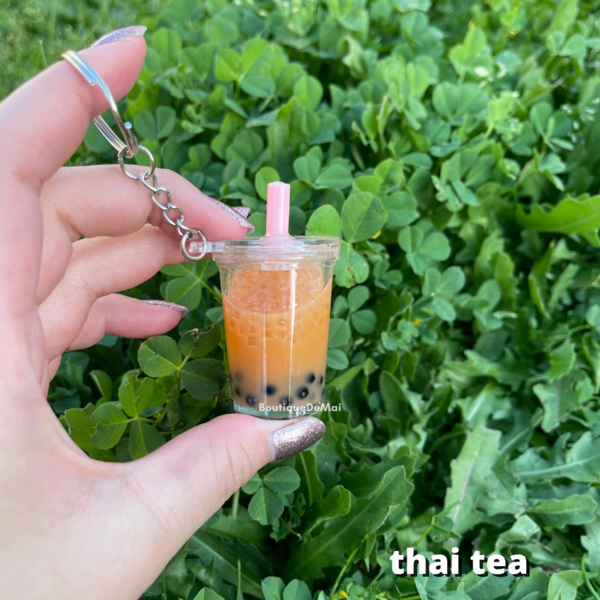 Custom Boba Milk Tea Liquid Drink w/ Ice Keychain Matcha | Etsy
