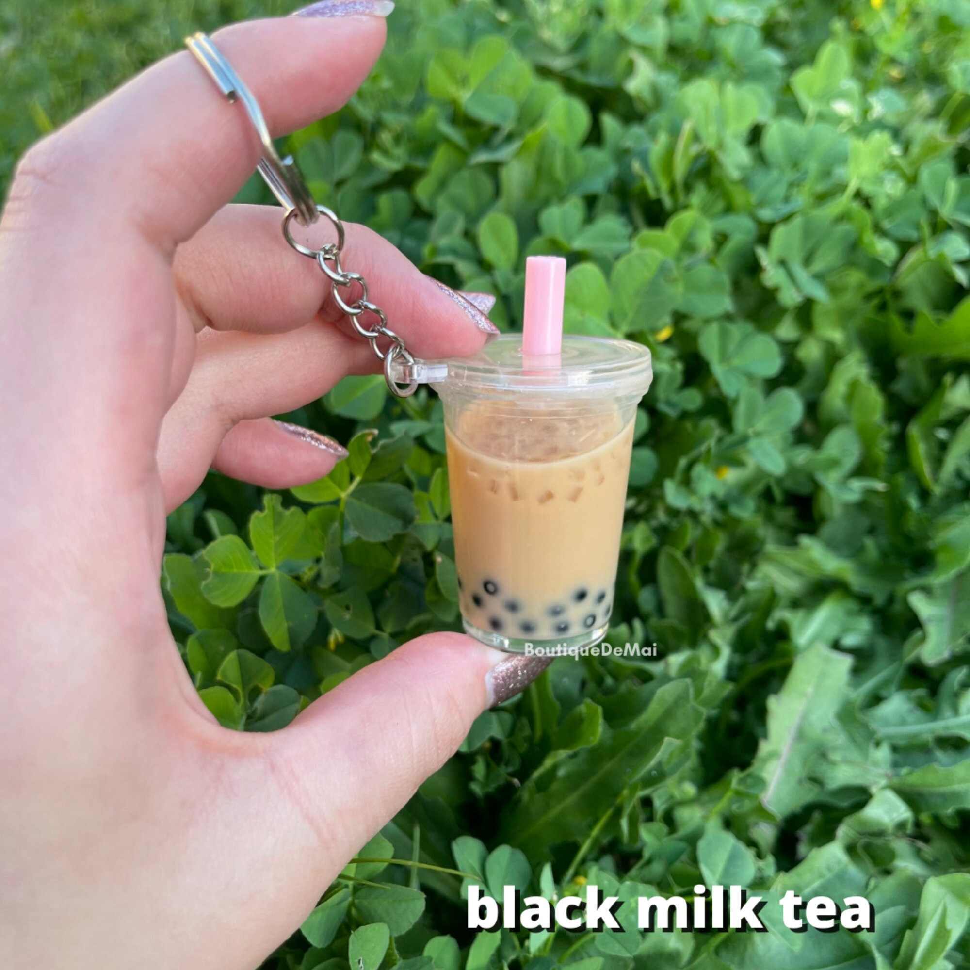 Custom Boba Milk Tea Liquid Drink w/ Ice Keychain Matcha | Etsy