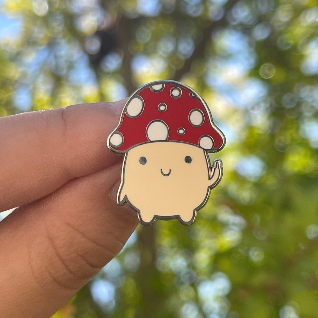 Mushroom Enamel Pin With Middle Finger - Etsy