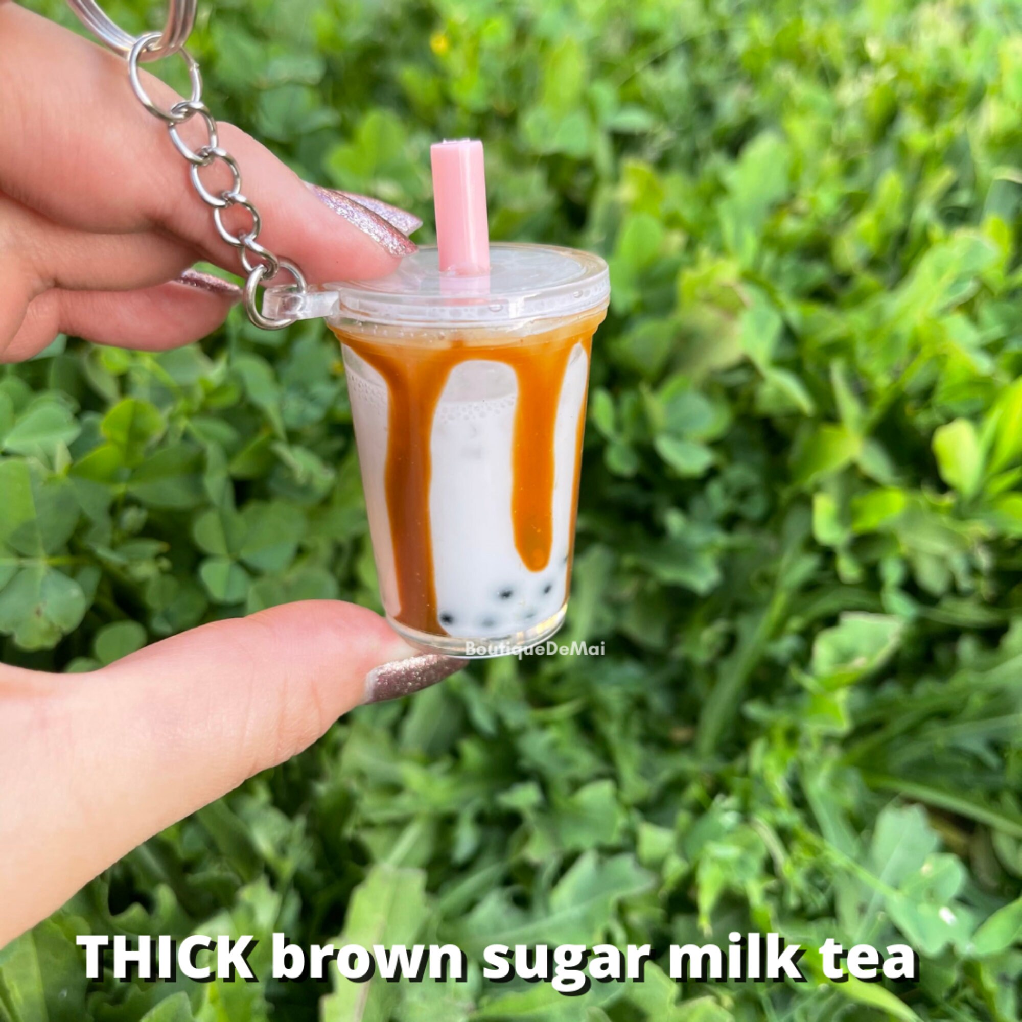 Custom Boba Milk Tea Liquid Drink w/ Ice Keychain Matcha | Etsy