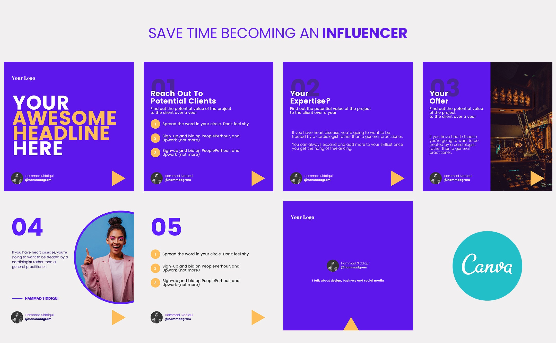 Carousel Canva Template For Instagram LinkedIn And Facebook Etsy