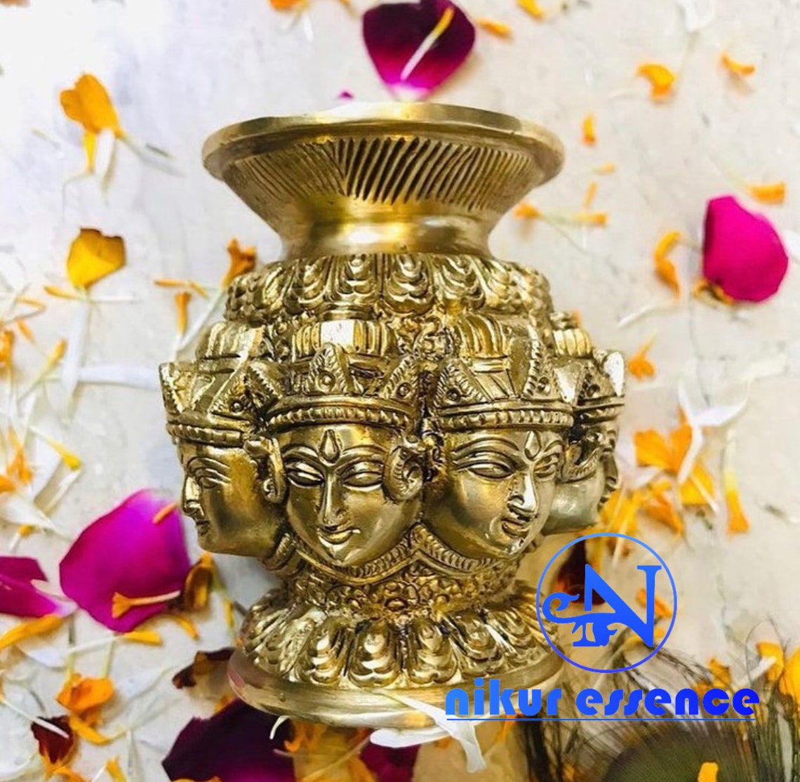 Astha Lakshmi Pot in Brass Wealth Prosperity Good Luck - Etsy Australia