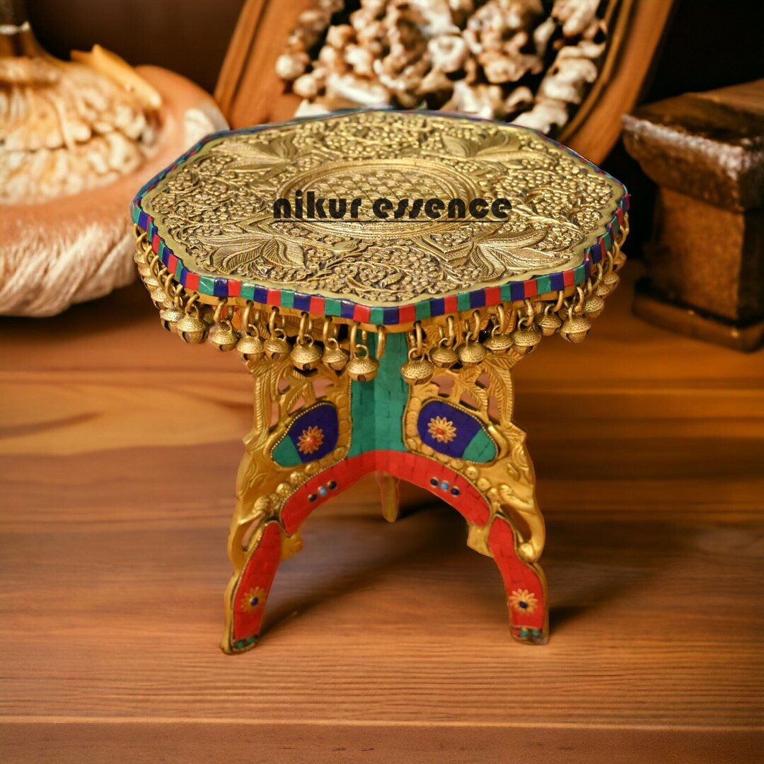 12 Brass Idol Stand With Stone Work,urli Stand,elephant Stand for Idols ...