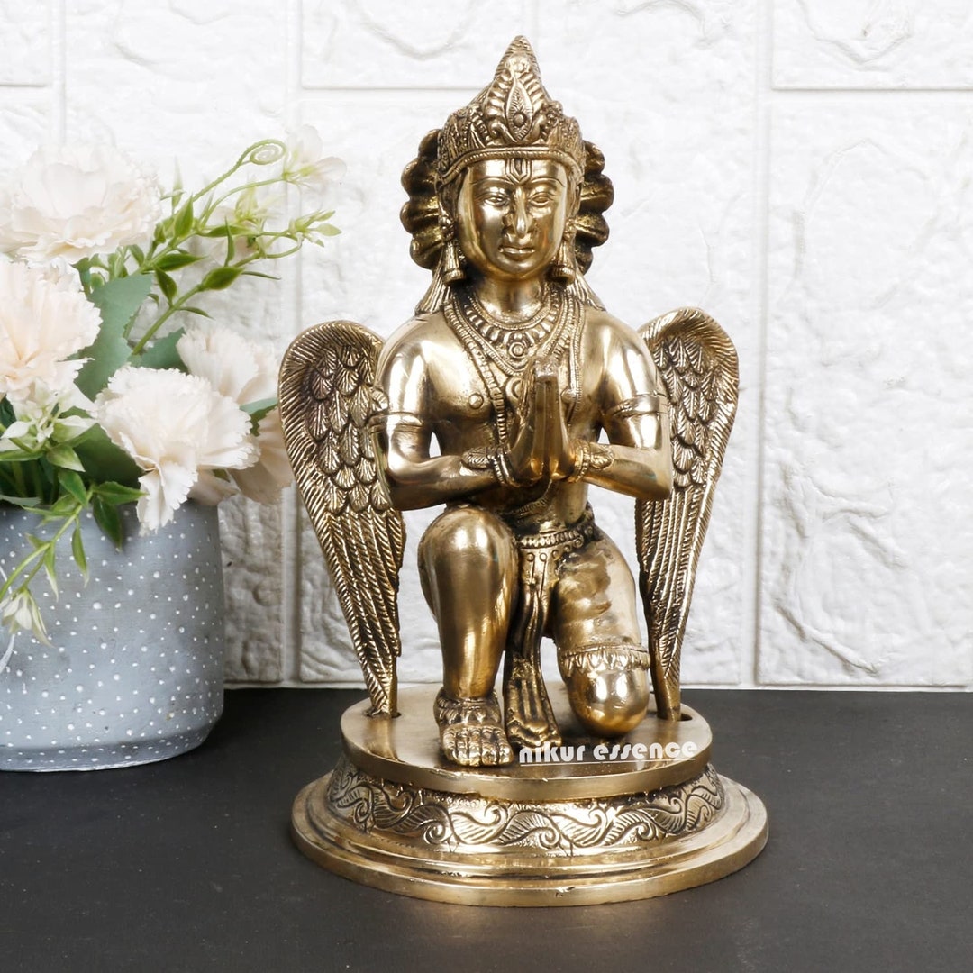 Brass Metal Garuda Idol Statue Vishnu's Vehicle Vahana Eagle for Home ...