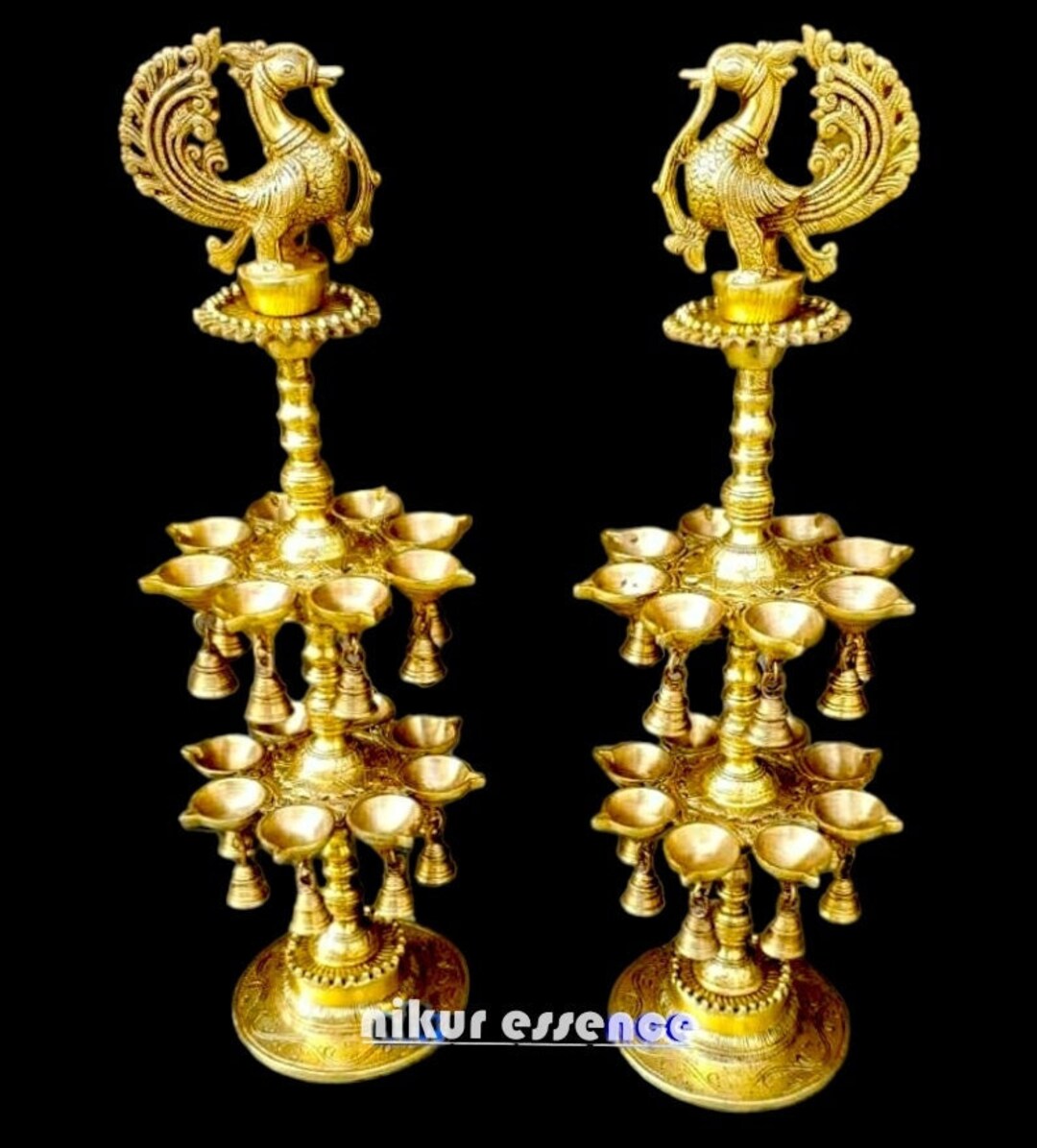 Big Brass Kuthu Vilakku,large Annapakshi Multifold Diya Stand ,multi ...