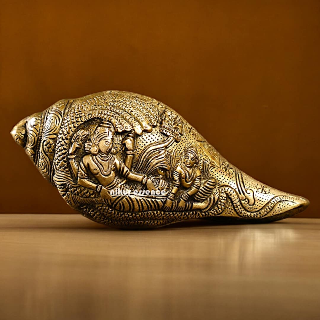 Brass Vishnu Lakshmi Shank/conch/shell for Wall Hanging & Table ...