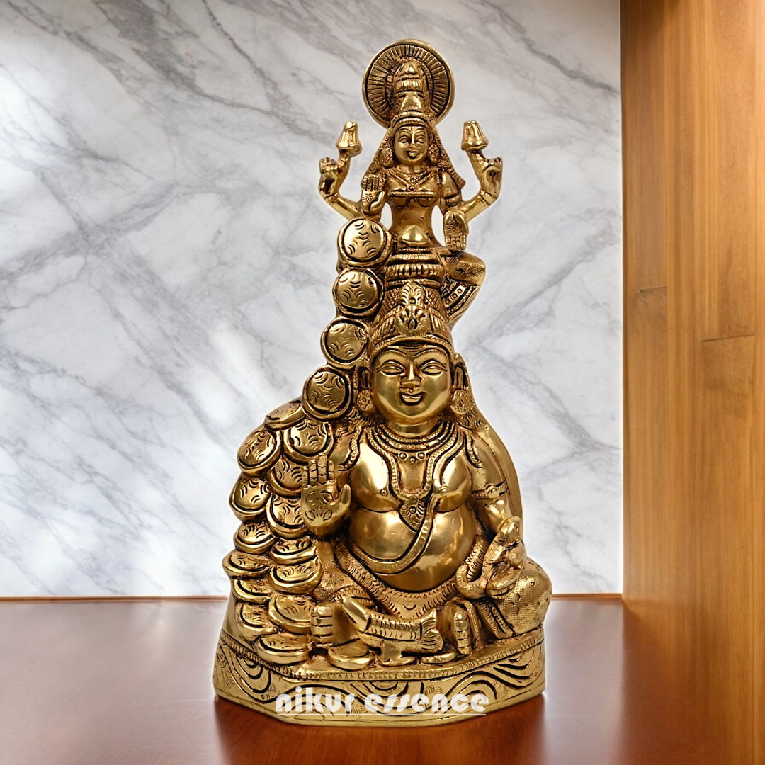 Lakshmi Kubera Brass Idol, Vintage Brass Decor, Brass Lakshmi Kubera ...