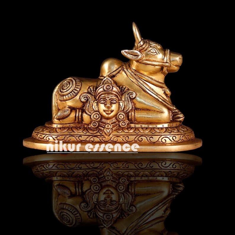 Nandi With Shiva & Parvati Maa Face/shiva's Vehicle Brass - Etsy