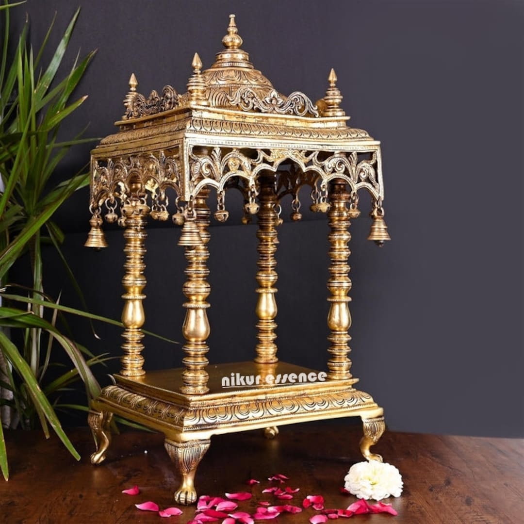 Brass Temple,50 Cm Brass Temple for Pooja, Brass Decor, Brass Temple ...