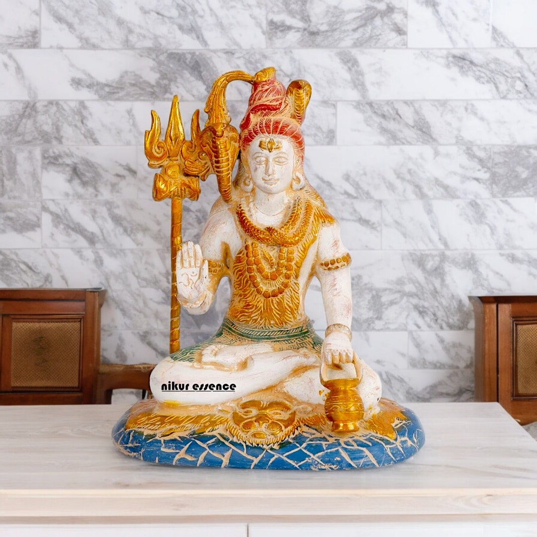 Lord Shiva Idol Brass Bhagwan Shiv Murti Statue Home Décor Warming for ...