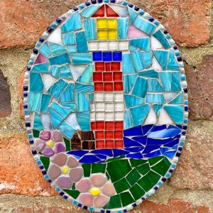 Mosaic Artwork, Mosaic Garden Art, Lighthouse Artwork, Lighthouse for ...