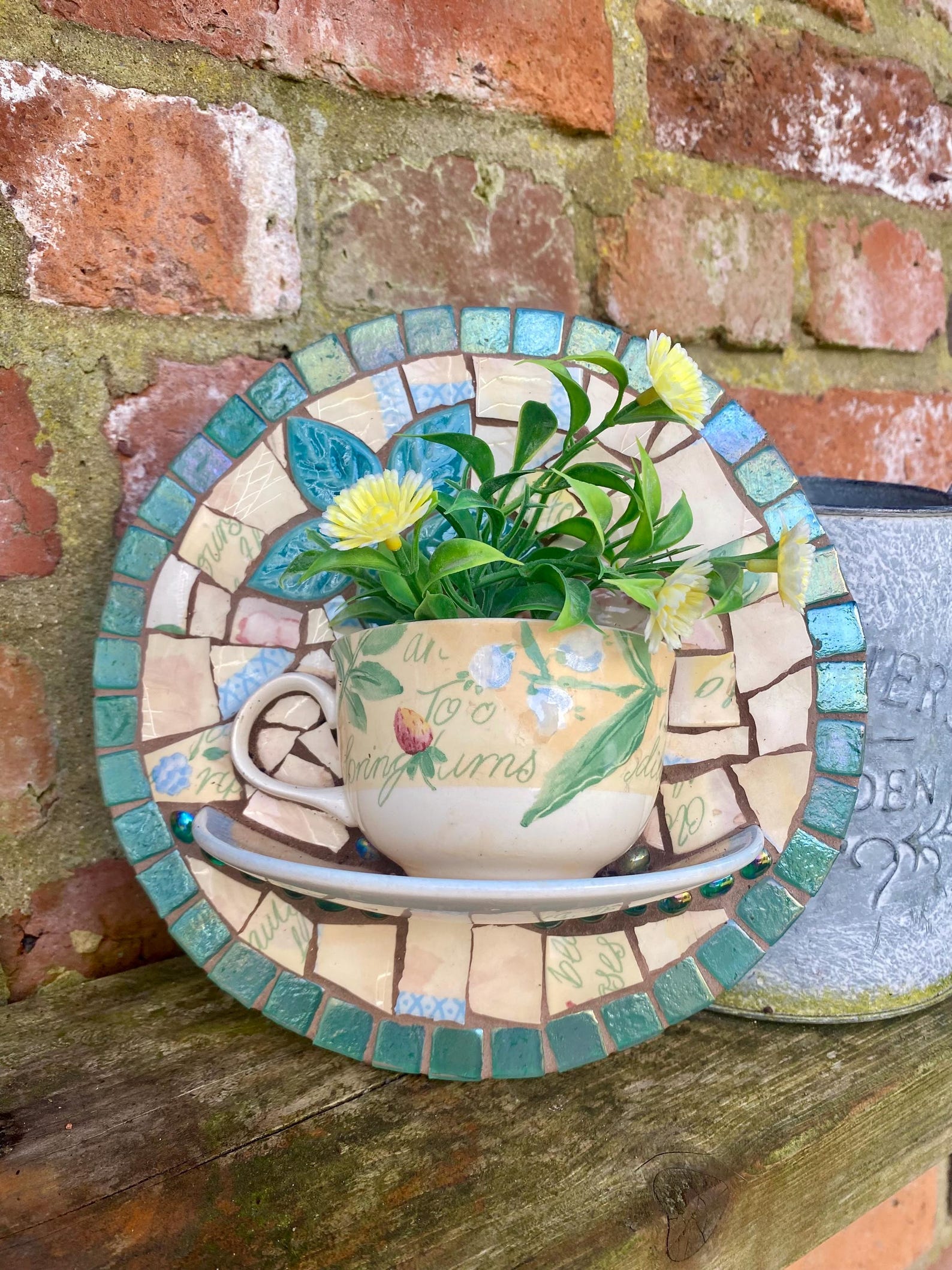Mosaic Garden Art: Upcycled Teacup Wall Decor (8.5 Inch) - Etsy