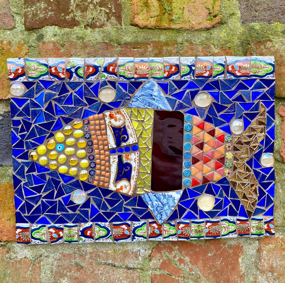 Fish Mosaic, Beach House Mosaic, Sea Mosaic, Bathroom Art, Abstract ...