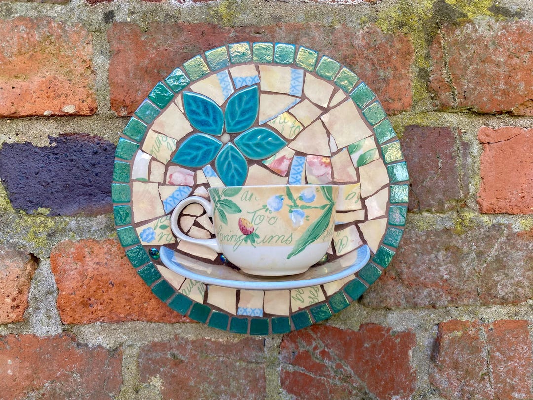 Mosaic Garden Art: Upcycled Teacup Wall Decor (8.5 Inch) - Etsy