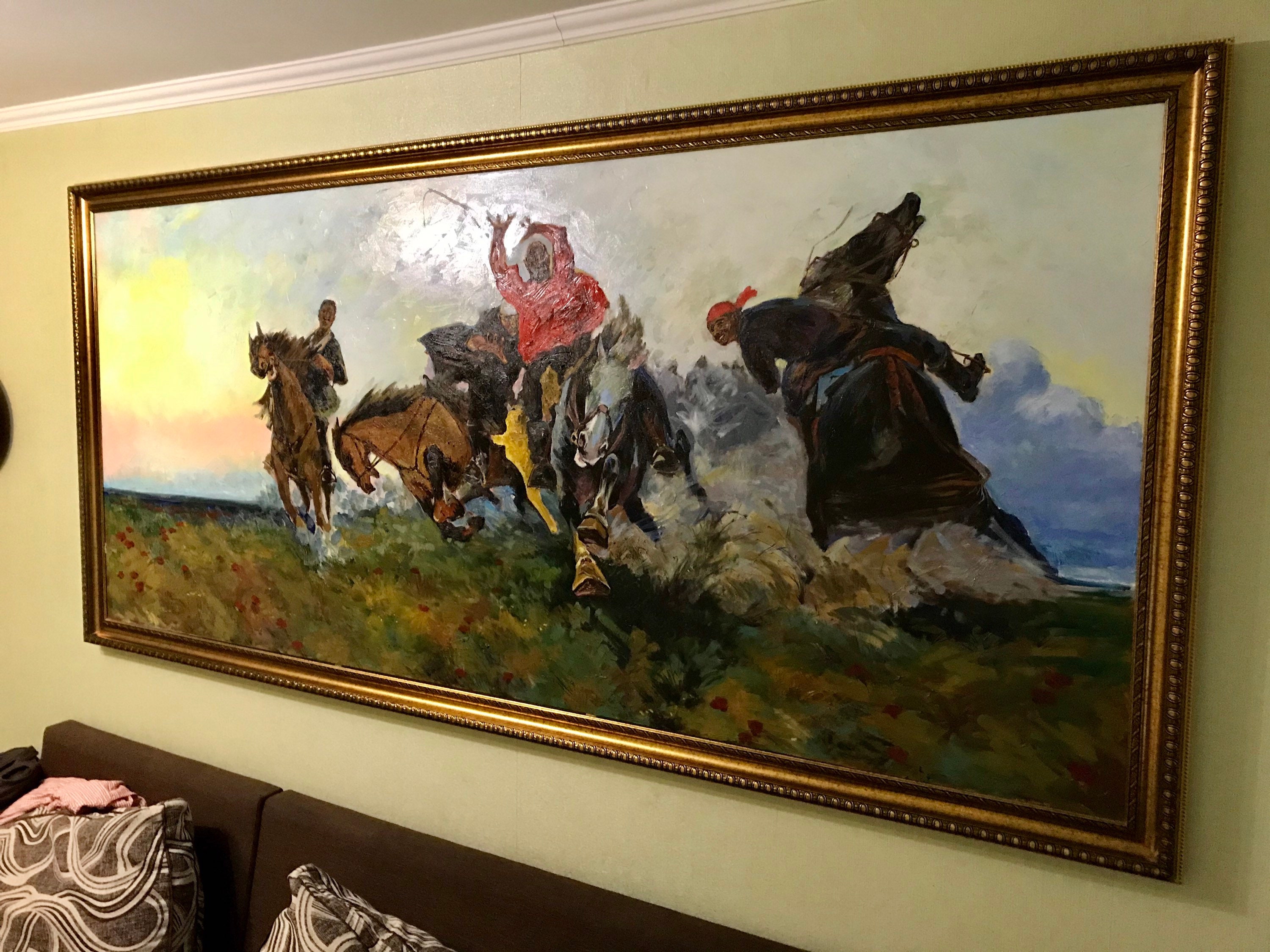 Kokpar Buzkashi Horse Game Oil Painting Kazakhstan Art - Etsy