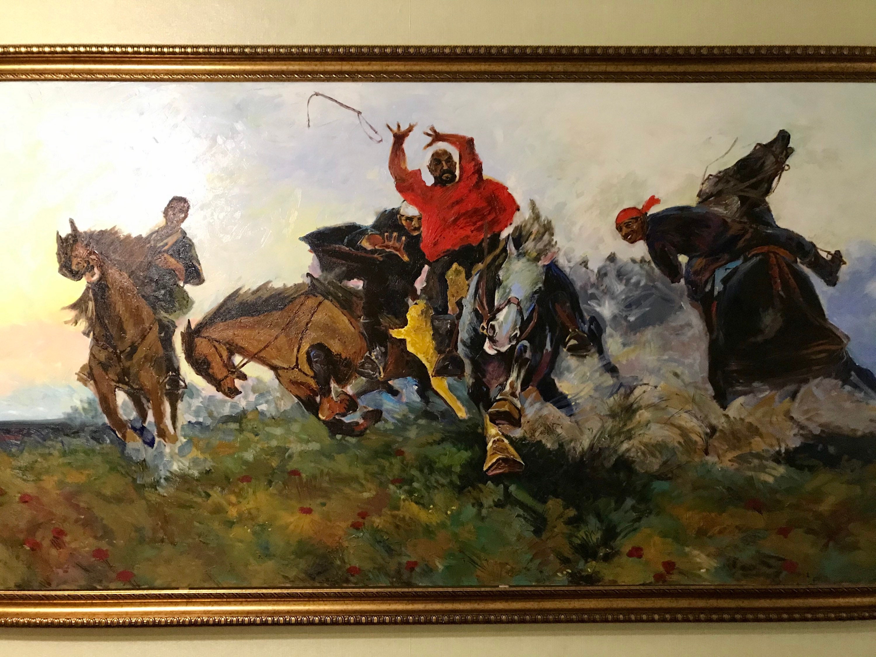 Kokpar Buzkashi Horse Game Oil Painting Kazakhstan Art - Etsy