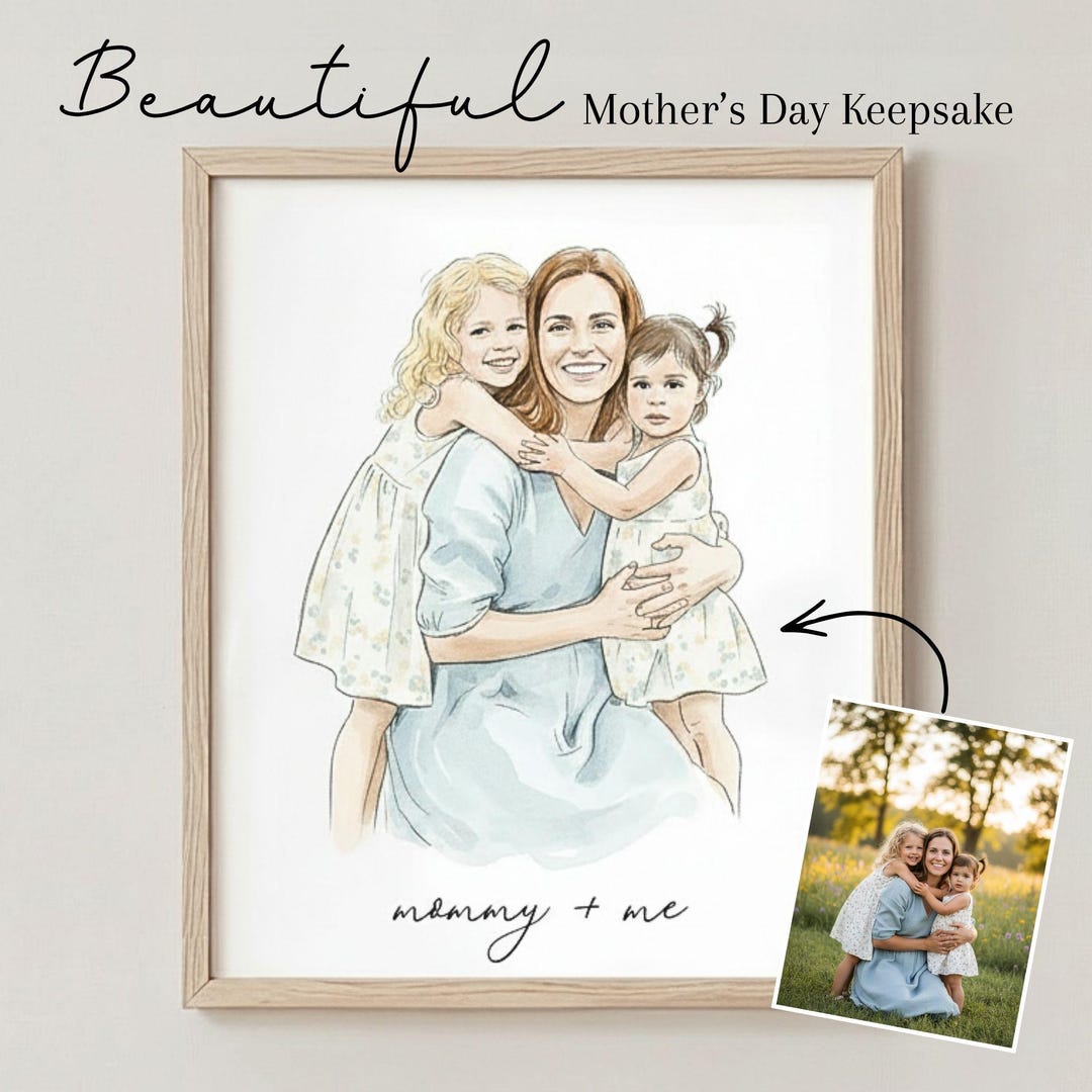 First Mothers Day Portrait Gift, 1st Mother's Day Presents for Mom or ...