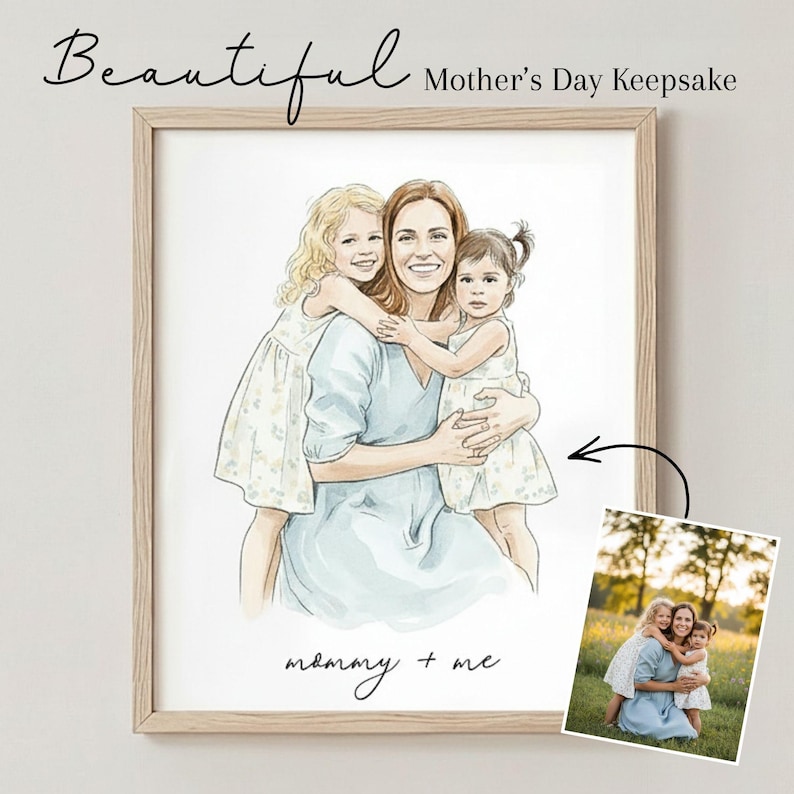 First Mothers Day Portrait Gift, 1st Mother's Day Presents for Mom or ...