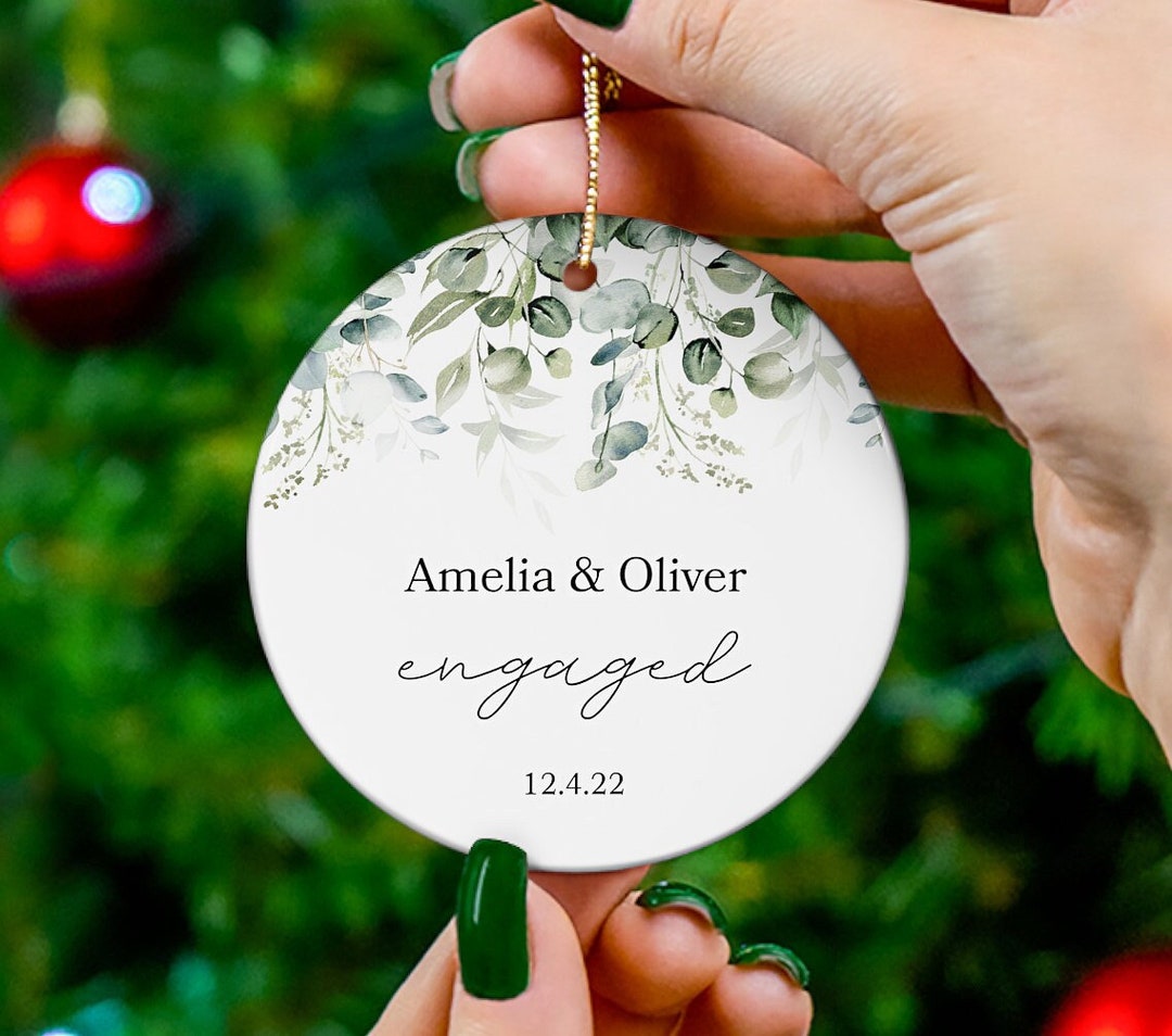 Personalized Engaged Ornament Our First Christmas Ornament - Etsy
