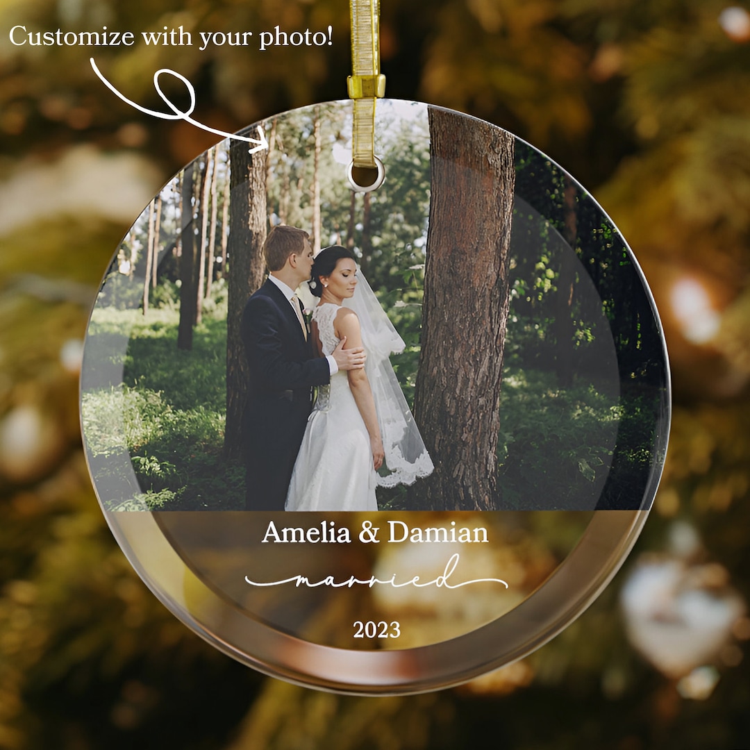 First Christmas Married Ornament 2023, Custom Married Ornament Photo ...