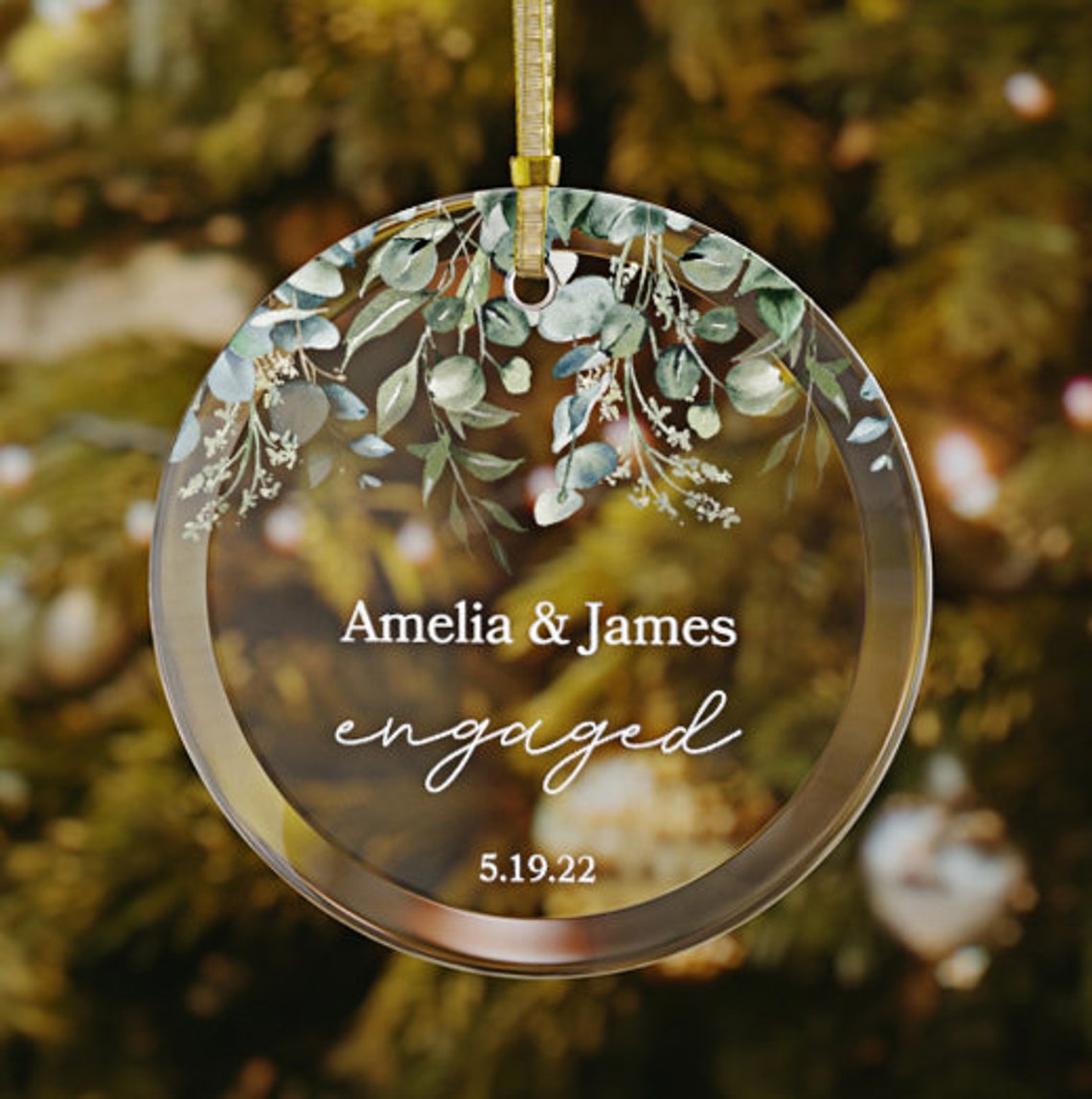 Personalized Engaged Ornament Our First Christmas Ornament - Etsy