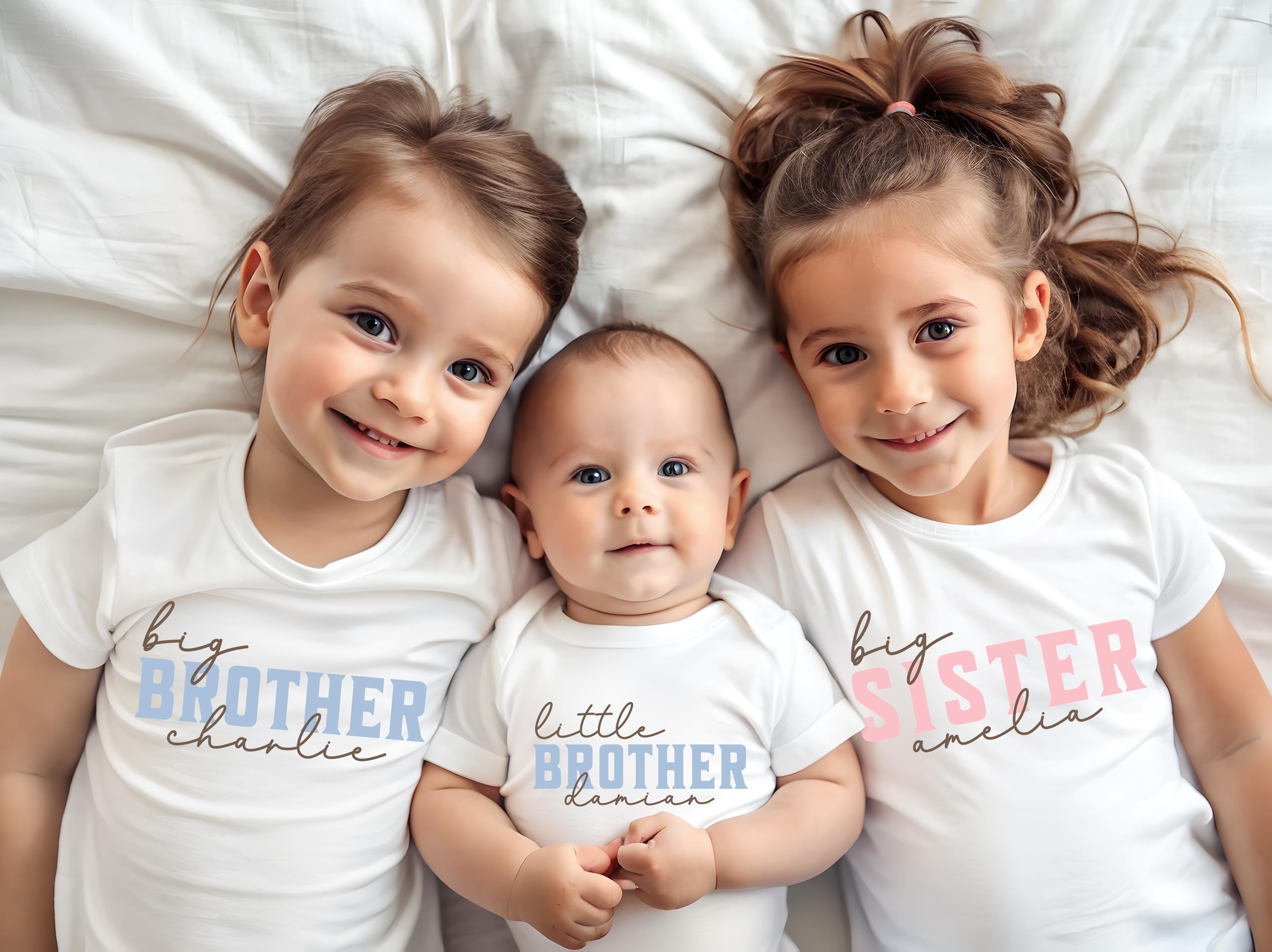 Big Sister Shirt, Custom Siblings T-shirts, New Big Sister Gift, New ...