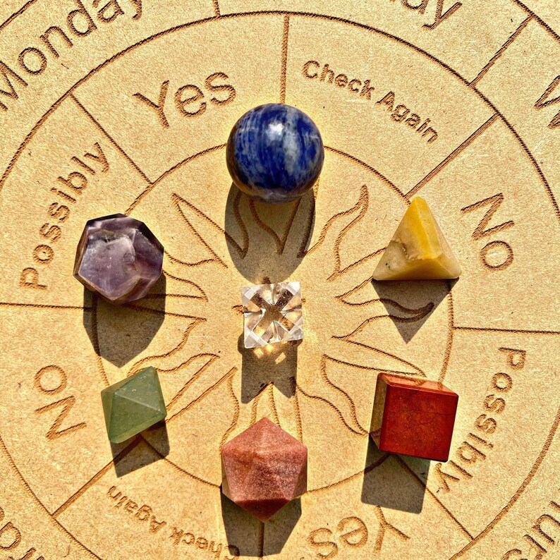 7 Pcs Chakra Platonic Solids Sacred Geometric Set Crystal Geometry Set ...